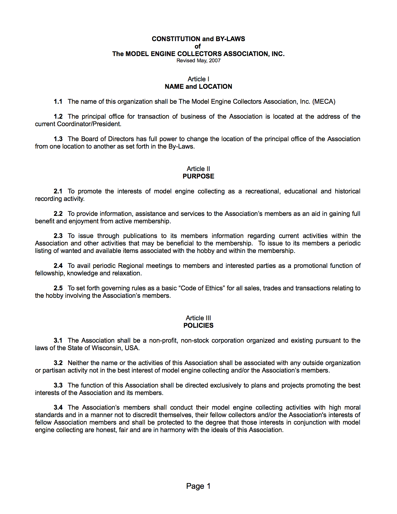 Model Engine Collectors Association